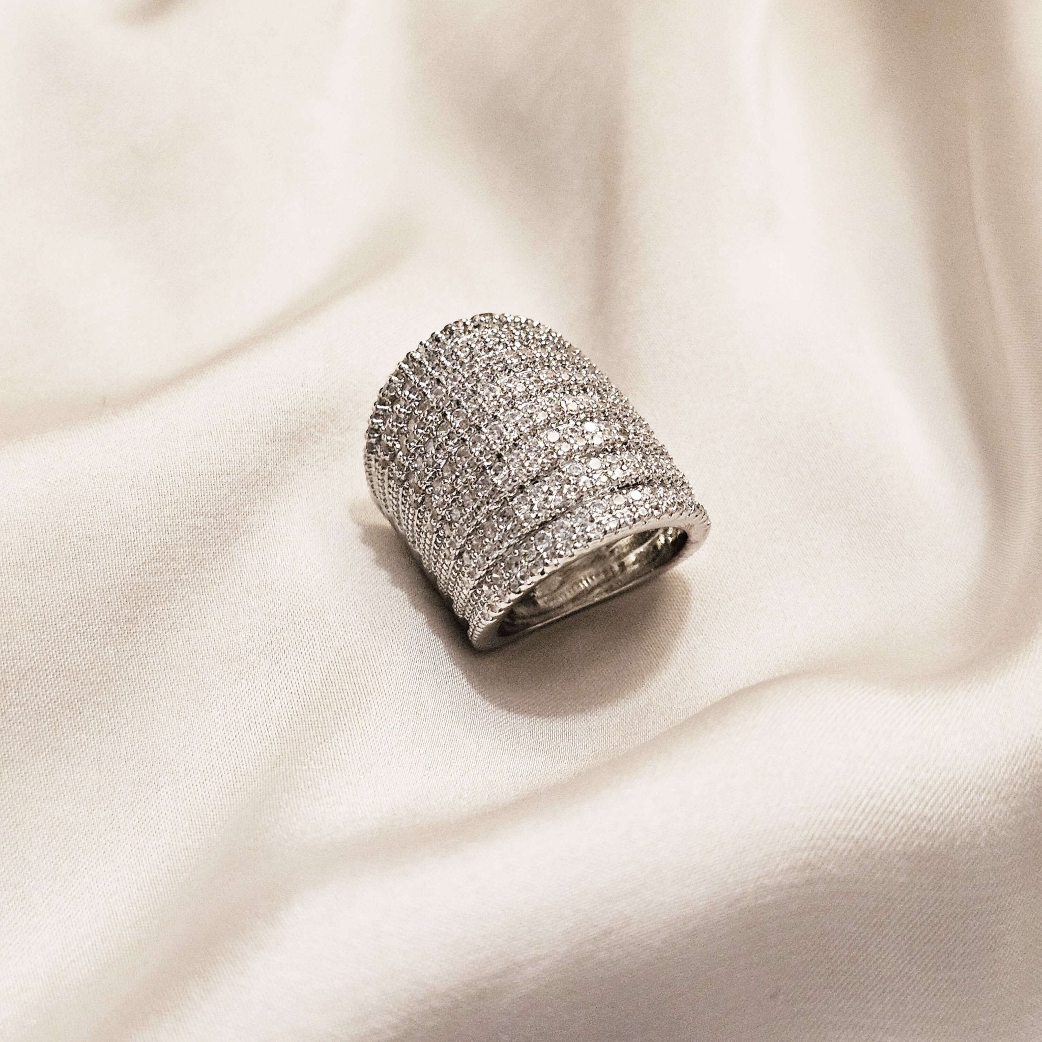 Crystal Pavé Dome Ring – FAH Jewelry