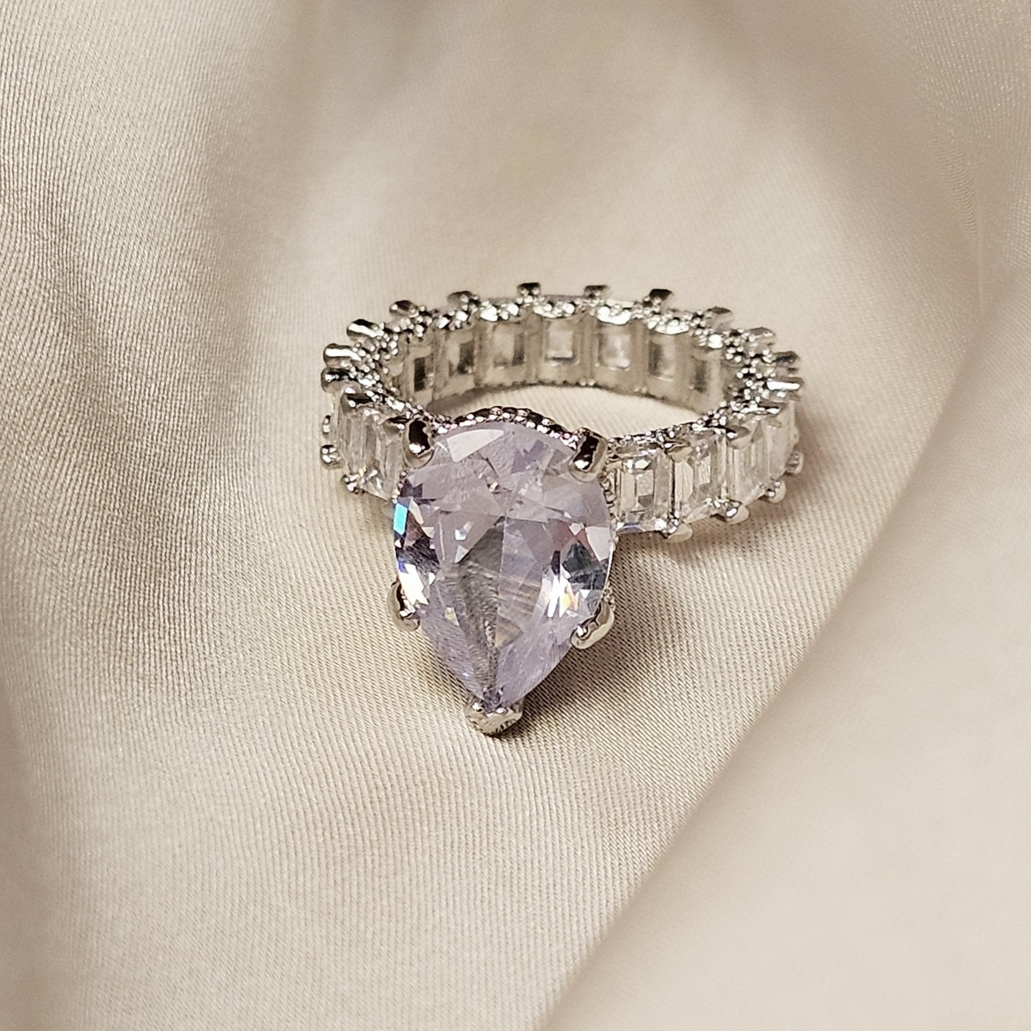 Unique Cocktail Pear Cut Engagement Ring – FAH Jewelry